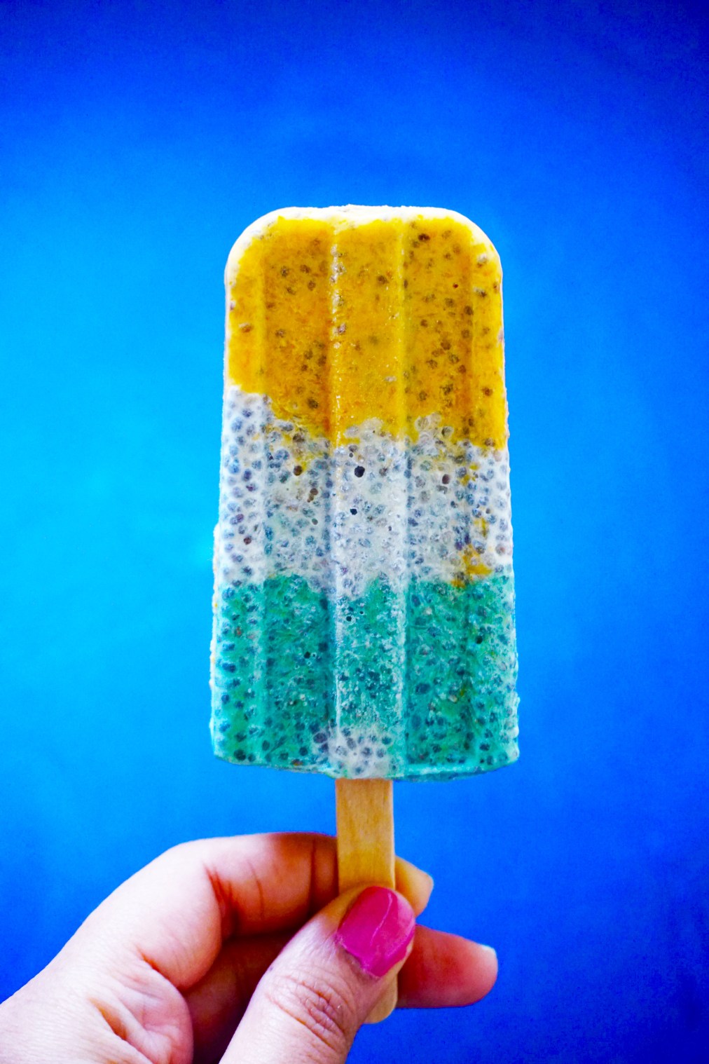 Mango, Vanilla-Pecan and Ginger-Spirulina Vegan Chia Seed Popsicles ...